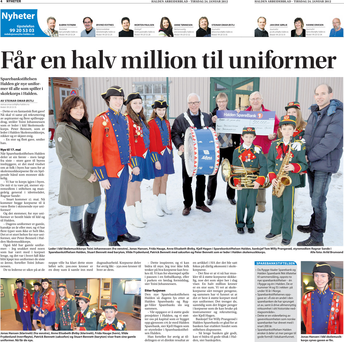 Halden og Idd skolekorps først ut – Sparebank1stiftelsen Halden